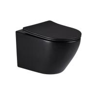 China Floor Mounted Matt Black Monoblok Toilet Luxury Two Piece Bathroom Sets 680x370x830mm for sale