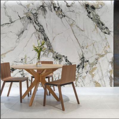 China Interior 1200x2700x12mm Statuario Plus White and Grey Vain Marble Floor Tile Glazed Matte Polished for sale