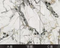 China Interior 1200x2700x12mm Statuario Plus White and Grey Vain Marble Floor Tile Glazed Matte Polished for sale