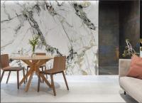 China Interior 1200x2700x12mm Statuario Plus White and Grey Vain Marble Floor Tile Glazed Matte Polished for sale