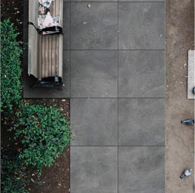 China 20mm Thickness Room Floor 300x300 Homogeneous Dark Grey Granite Tiles for Outdoor for sale