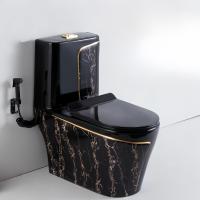 China Advantages of Environmental Glaze in Black Stone One Piece Toilet with Dual-Flush for sale
