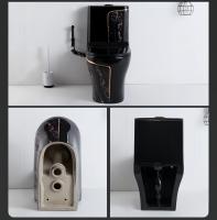 China Advantages of Environmental Glaze in Black Stone One Piece Toilet with Dual-Flush for sale