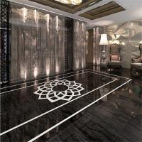 China Antibacterial Super Black 600x600mm Polished Ceramic Floor Tile for Modern Bathroom for sale