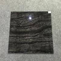 China Antibacterial Super Black 600x600mm Polished Ceramic Floor Tile for Modern Bathroom for sale