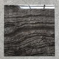 China Antibacterial Super Black 600x600mm Polished Ceramic Floor Tile for Modern Bathroom for sale