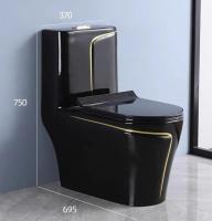 China Cleaning Advantages Black Toilets Commercial Seat Environmental Glaze Affordable for sale