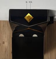China Modern Ceramic Toilet WC Set with Gold Line Black Gold Color S-Trap One Piece Bathroom for sale