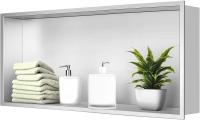 China 2024 Double Shelf Wall Niche like Bernkot Stainless Steel Shower Niches for Bathroom for sale