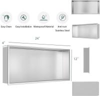 China 2024 Double Shelf Wall Niche like Bernkot Stainless Steel Shower Niches for Bathroom for sale