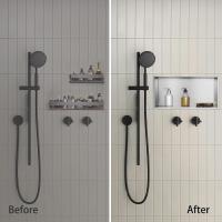 China 2024 Double Shelf Wall Niche like Bernkot Stainless Steel Shower Niches for Bathroom for sale