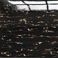 China Black Shiny Porcelain Floor Tile with Gold Veins Non Slip and 3D Wall Design for sale