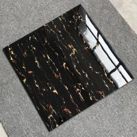 China Black Shiny Porcelain Floor Tile with Gold Veins Non Slip and 3D Wall Design for sale