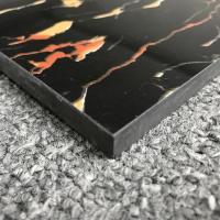 China Black Shiny Porcelain Floor Tile with Gold Veins Non Slip and 3D Wall Design for sale