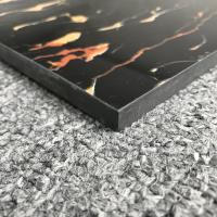 China Black Shiny Porcelain Floor Tile with Gold Veins Non Slip and 3D Wall Design for sale