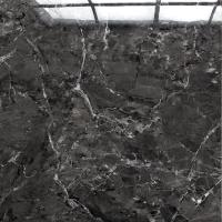 China Porcelanato Super Glossy Black Marble Polished Porcelain Tiles with White Veins 60*60 for sale