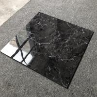 China Porcelanato Super Glossy Black Marble Polished Porcelain Tiles with White Veins 60*60 for sale