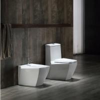 China One Piece Hotel Sanitary Ware Wall Hung Toilet with Slowly Seat Cover P-trap Drainage for sale