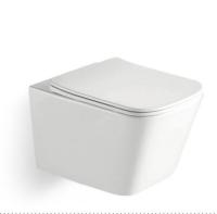 China One Piece Hotel Sanitary Ware Wall Hung Toilet with Slowly Seat Cover P-trap Drainage for sale
