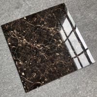 China Black Gold Marble Floor Tile for Gold and Black Bathroom Porcelain 30x30 ACCENTS Skirting for sale