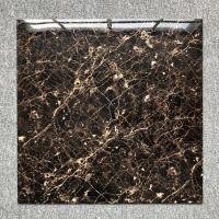 China Black Gold Marble Floor Tile for Gold and Black Bathroom Porcelain 30x30 ACCENTS Skirting for sale