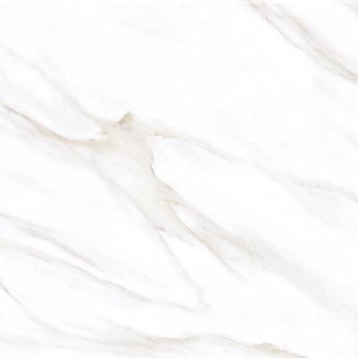 China Apartment Flooring 600x600 Glazed Porcelain White Glossy Ceramic Calacatta Gold Tiles for sale