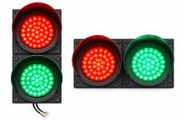 China 12-24V or 100-220V Wide 85-265VAC Operating Range Red Green LED Traffic Light for sale