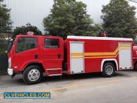 China ISUZU ELF 190hp Red Fire Apparatus Trucks With Maximum Load Capacity 3000kg for sale