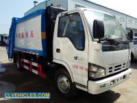 China ISUZU 600P 7CBM Automatic Garbage Truck  Power Steering Hydraulic Lift for sale