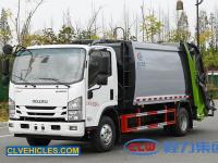 China ELF 130hp 7000L ISUZU Garbage Truck hydraulic trash compactor for sale