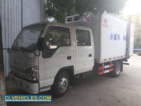 China ISUZU ELF Refrigerator Freezer Truck Crew Cab Diesel Light Duty for sale