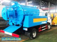 China ISUZU 100P 98hp Vacuum Cleaner Truck 5000 Liters With High Pressure Jetting for sale