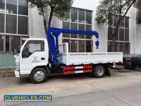 China ELF ISUZU Truck Mounted Crane 98hp 4X2 3 Arm Lifting Boom for sale