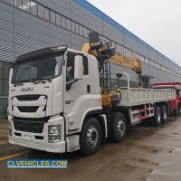 China GIGA 460hp ISUZU Truck Mounted Crane Straight Boom Truck 15m 10 ton for sale