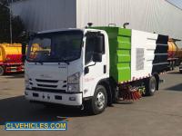 China ISUZU KV100 130hp 5000L Water 5000L Garbage Tank Sweeper Truck for sale