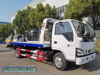 China ISUZU 600P Tow Truck 130hp 4 Ton Flatbed Tow Truck for sale