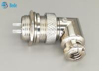 China Male And Female GX16 2 Pin Aviation Connector Plug 90 Dehree Zinc Alloy Material Welding for sale