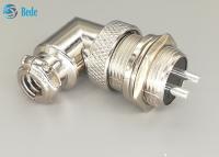 China Male And Female GX16 2 Pin Aviation Connector Plug 90 Dehree Zinc Alloy Material Welding for sale
