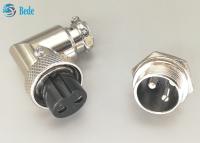 China Male And Female GX16 2 Pin Aviation Connector Plug 90 Dehree Zinc Alloy Material Welding for sale