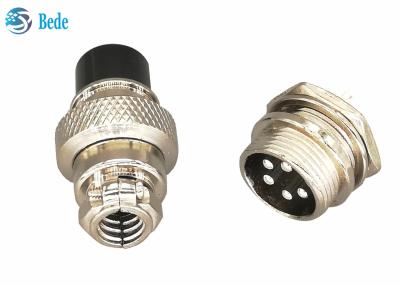 China Straight Silver Plated Plug Gx16 Aviation Connector 5 Pin Male And Female for sale