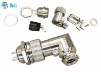 China GX 20 Elbow Aviation Connector Plug Panel Mounting Connectors 90 Degrees Female And Male Kits for sale