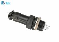 China Male And Female Kits Gx12 Aviation Connector Black Color Zinc Alloy Material for sale