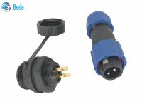 China Ip68 Waterproof Power Cable Connector , 2 Pin M13 Panel Mounting Connector for sale