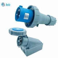 China IP67 Industrial Plug Socket 3Pins Designed For 220~250V 63A / 125A Wall Mounting Type for sale