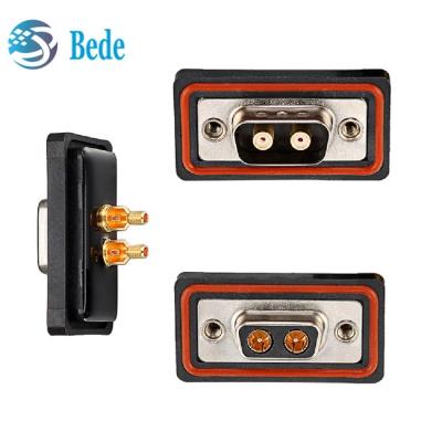 China Male And Female DB 2w2 Solder Cup Coaxial Power Connector Waterproof IP 68 for sale