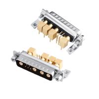 China D-Sub Mixed Coaxial Connector RF / Power Righ Angle Conecector 9W4 for PCB for sale