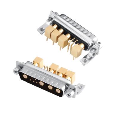 China D-Sub Mixed Coaxial Connector RF / Power Righ Angle Conecector 9W4 for PCB for sale