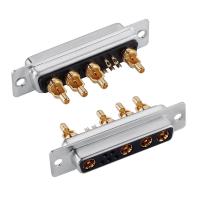 China D-Sub Mixed Coaxial Connector RF / Power Righ Angle Conecector 9W4 for PCB for sale