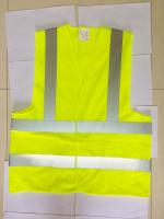 China Velcro Type Polyester Safety Vest 60g-120g Green Hi Vis Vest for sale