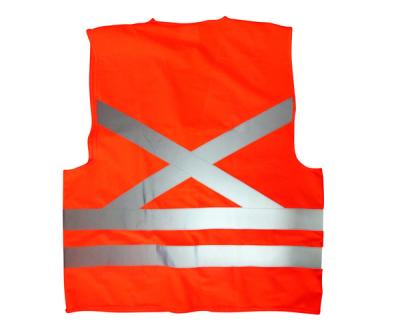 China High Visibility Safety Vest with 2 Inches Reflective Strip Up To 1000 Feet Visibility and 60/80/100g Weight Options for sale